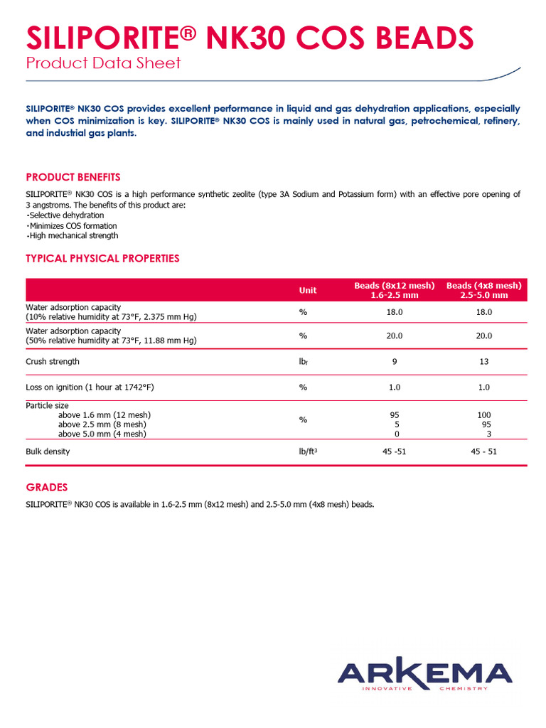 Siliporite Nk30cos Beads PDS | PDF | Medical Device