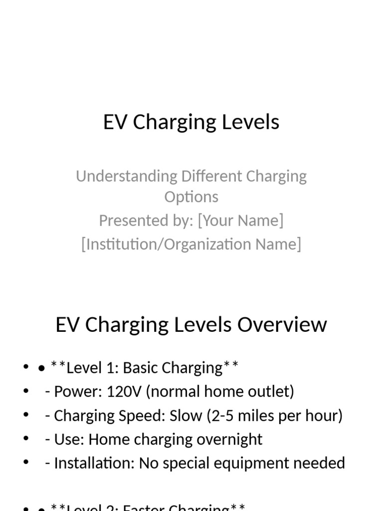EV Charging Levels Presentation | PDF