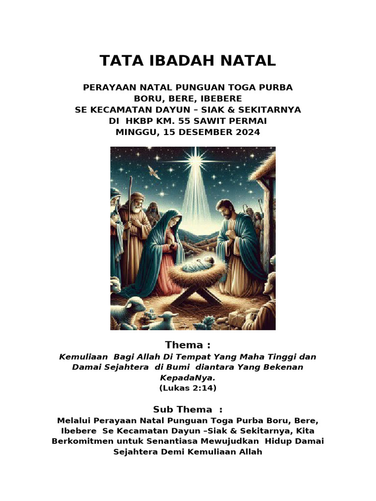Tertib Acara Natal Toga Purba | PDF