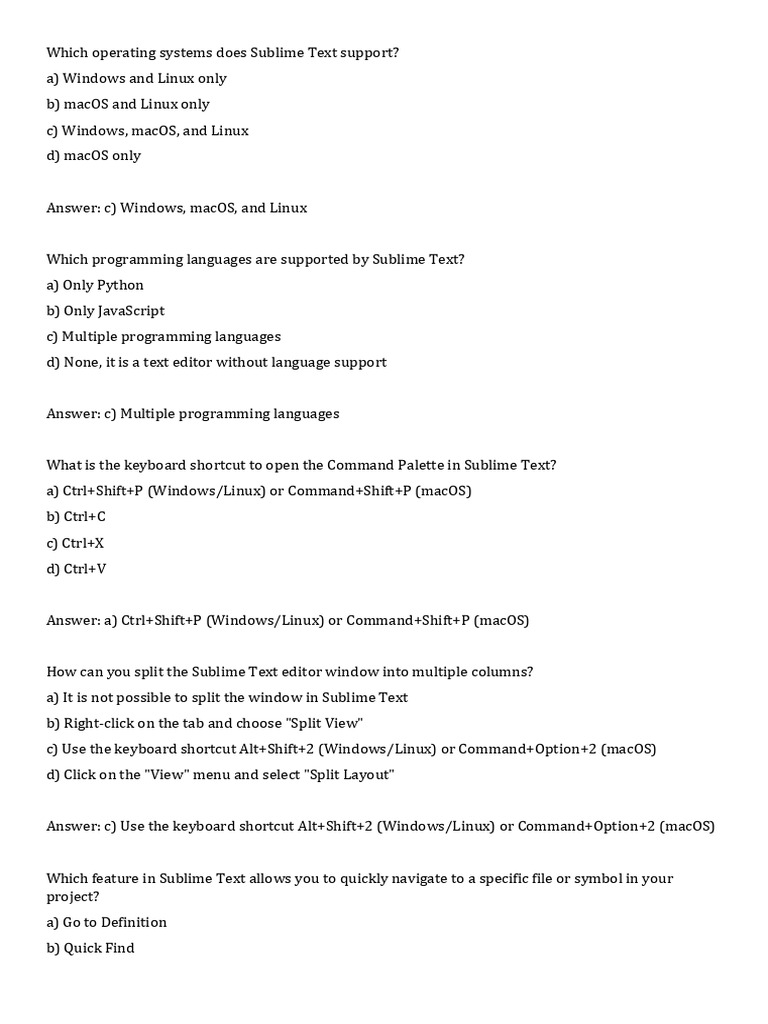 Essential Sublime Text Shortcuts | PDF | Computer Keyboard | Microsoft ...