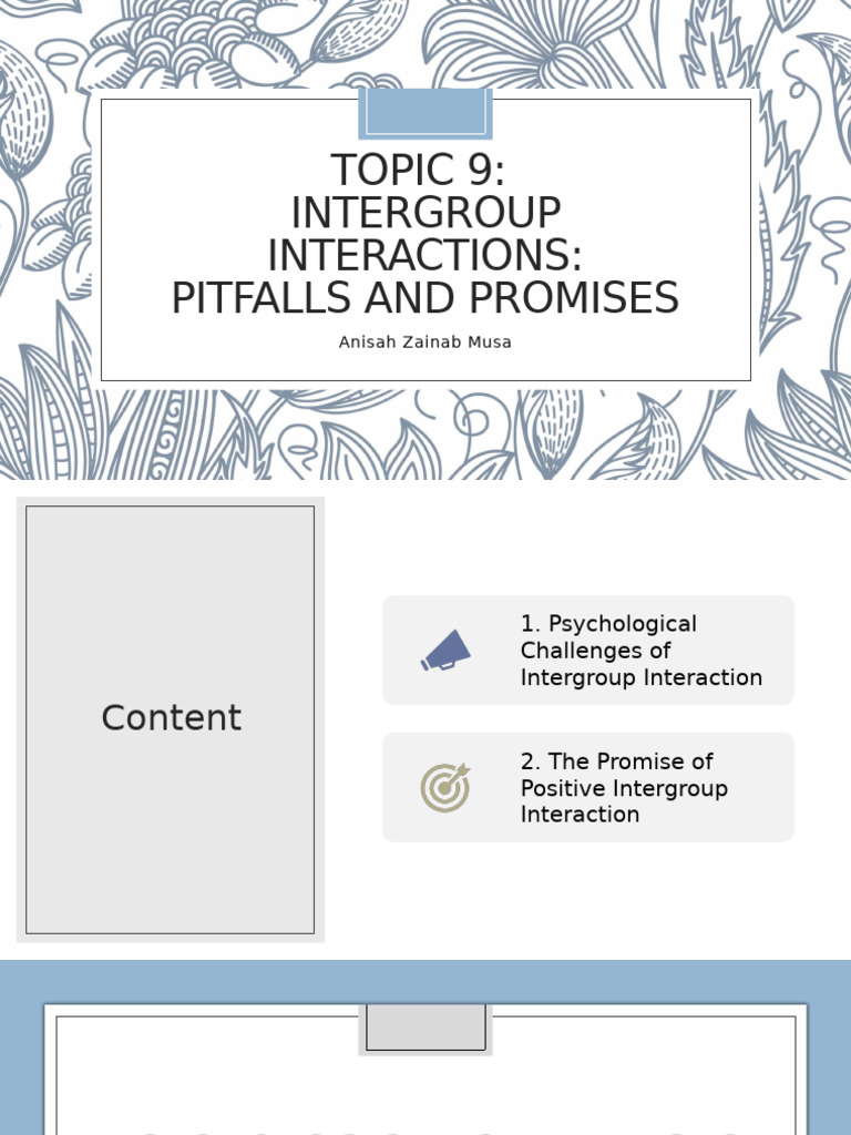 Topic 9 - Intergroup Interactions - Pitfalls and Promises | PDF ...