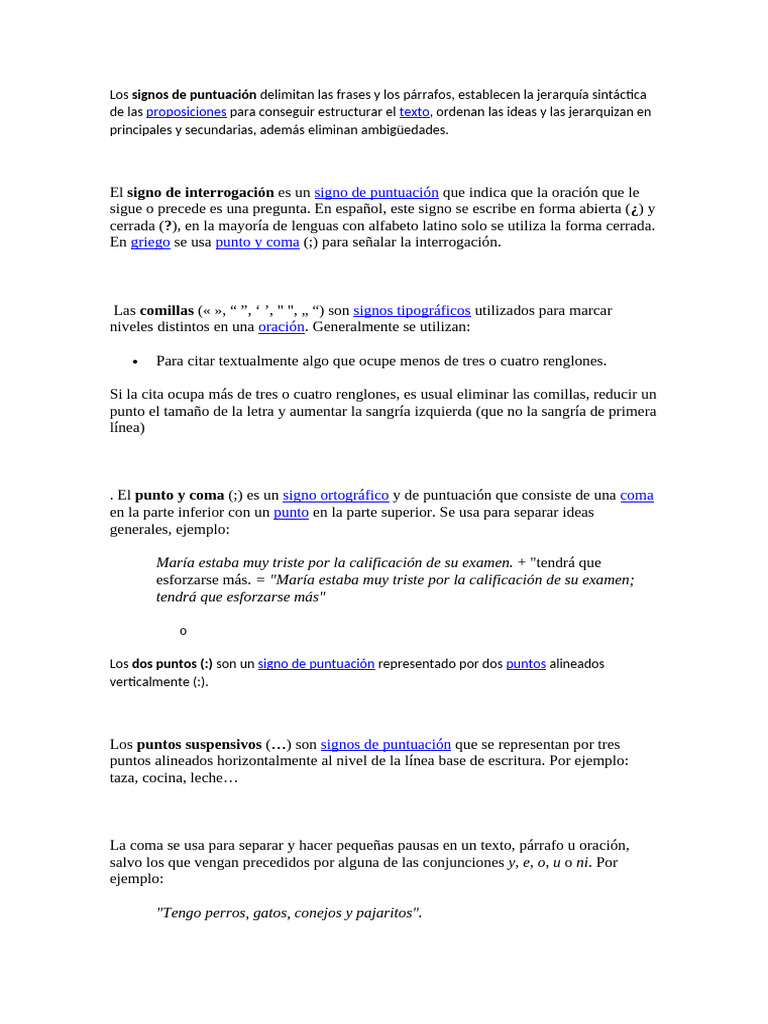 Signos de Puntuación en Español | PDF