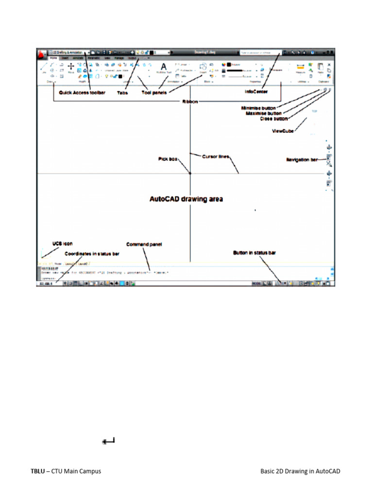 BASIC 2D Drawing CAD Notes | PDF | Cartesian Coordinate System | Button ...