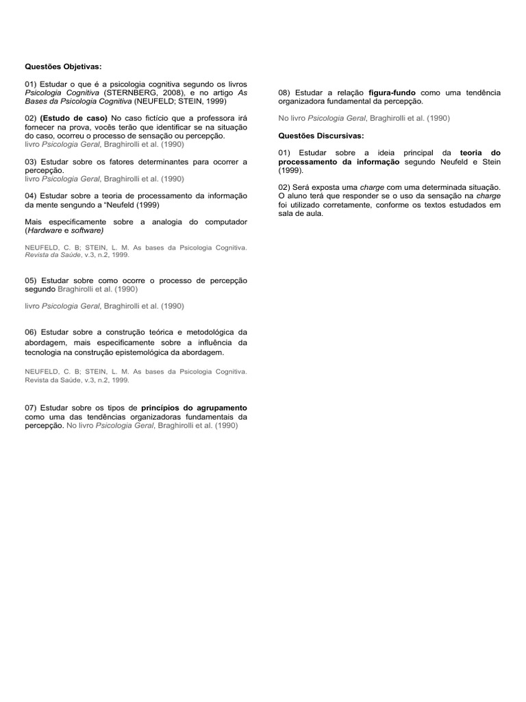 SEDE VG - Estudo Dirigido Prova PB1 2 | PDF