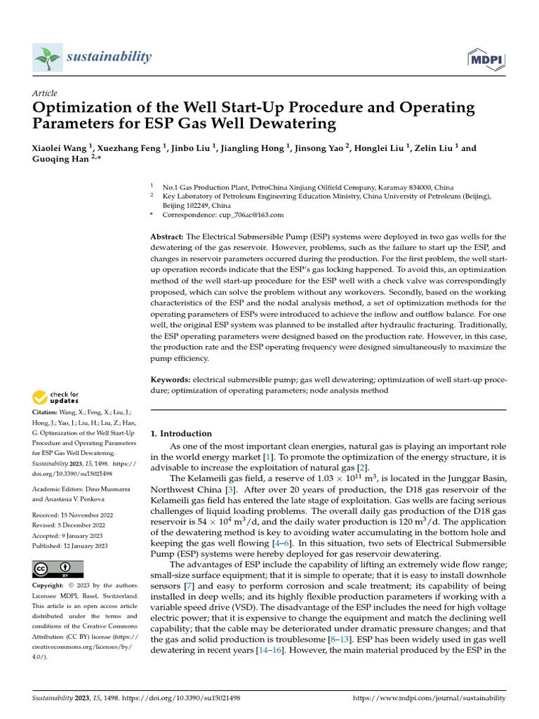 ESP Optimization for Gas Well Dewatering | PDF | Pump | Petroleum Reservoir