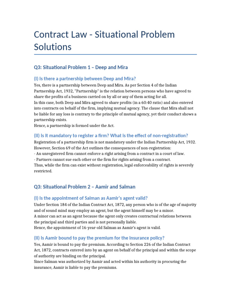 Contract Law Solutions | PDF
