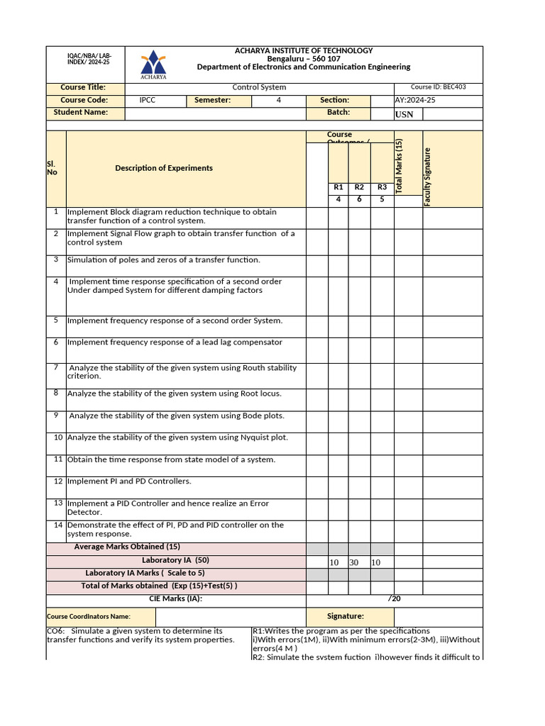 IPCC - Lab-Evaluation - Sheet CS 2024-25 | PDF | Signal Processing ...
