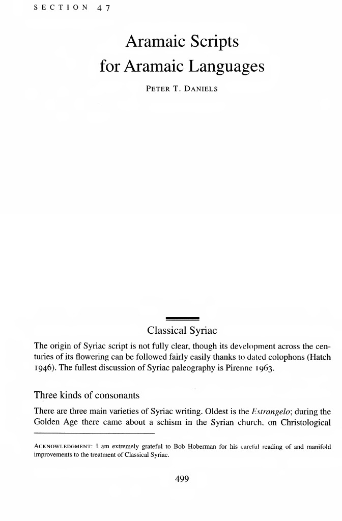 Aramaic Scripts For Aramaic Languages by Peter T Daniels | PDF ...