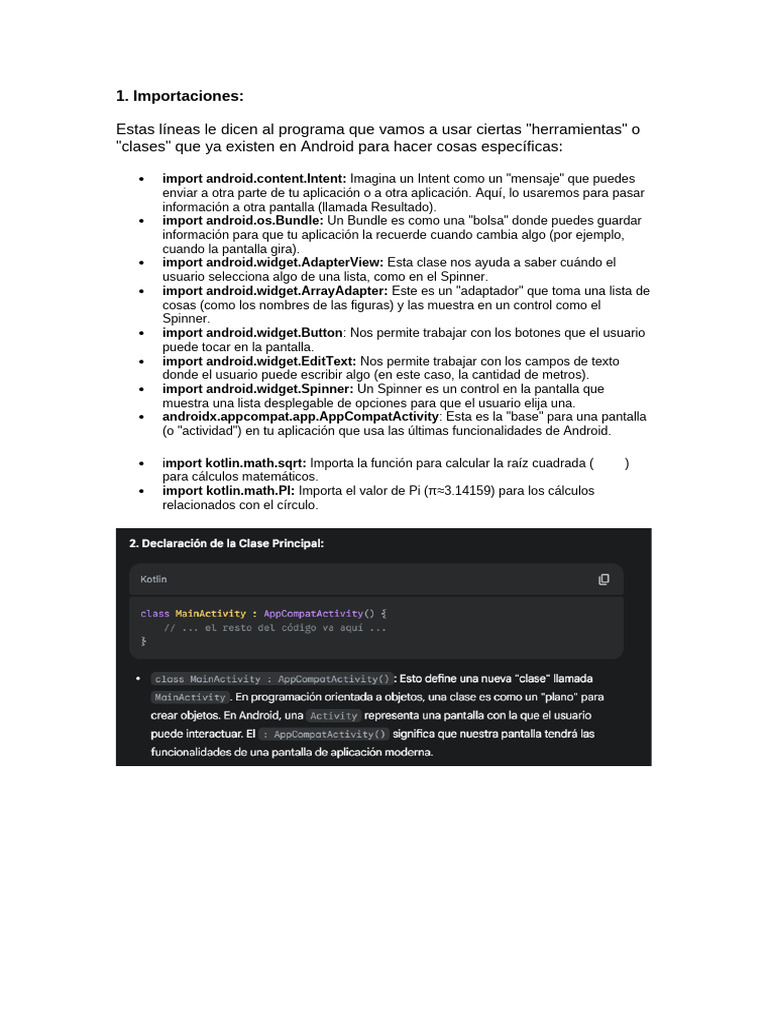 Proyecto Mate Explicacion Del Programa | PDF | Android (sistema operativo) | Aplicación movil