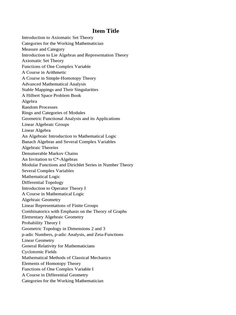 GTM完整目录 | PDF | Mathematical Analysis | Geometry