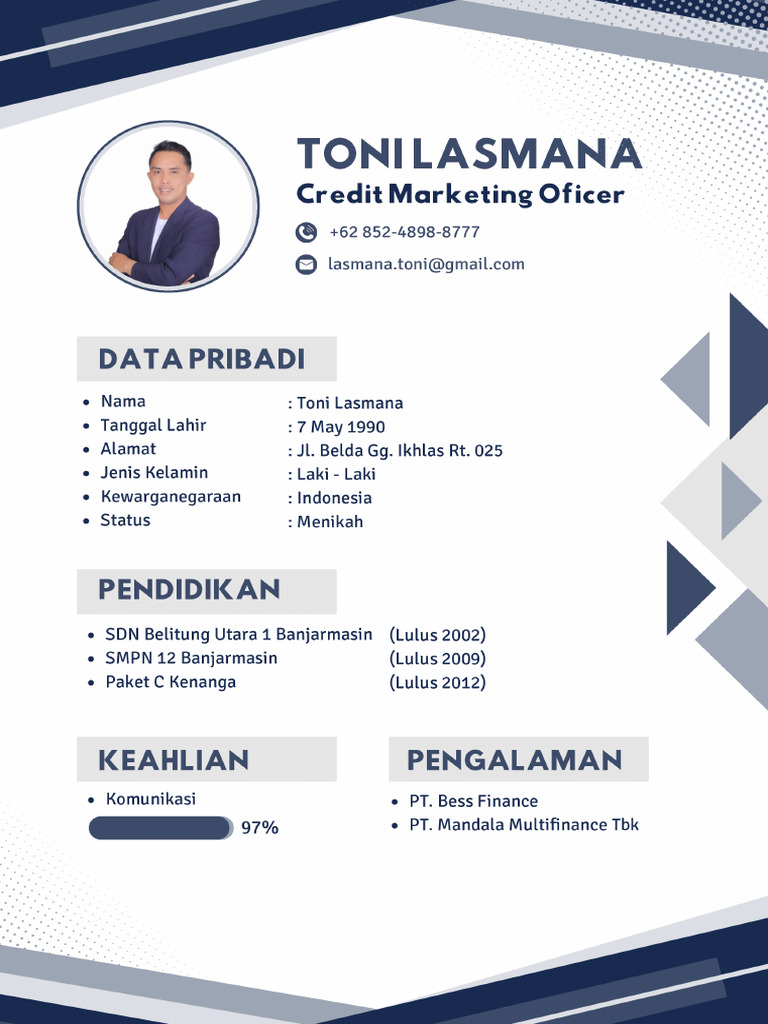 Biru Tua Abu-Abu Modern Minimalis Lulusan Baru CV Resume Riwayat Hidup - 20250422 - 161002 ...