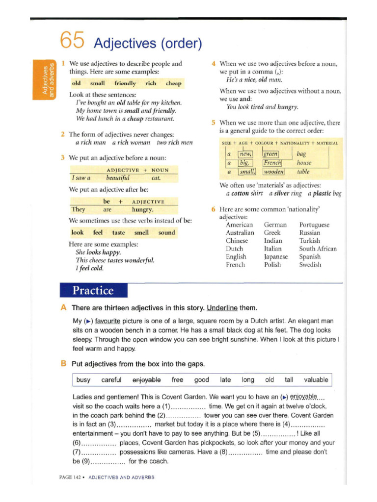 20 ADJECTIVES AND ADVERBS PRACTICE 4 - Oxford Practice Grammar Basics | PDF