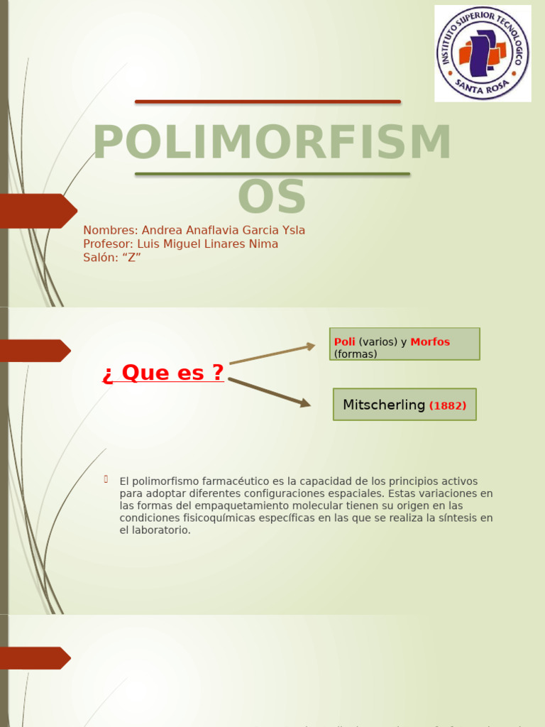 POLIMORFISMO | PDF | Medicamentos con receta | Carbón