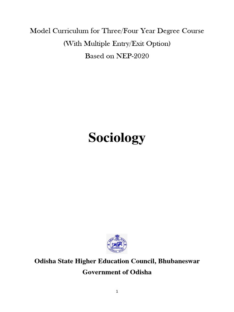 Sociology Syllabus | PDF | Sociology | Gender