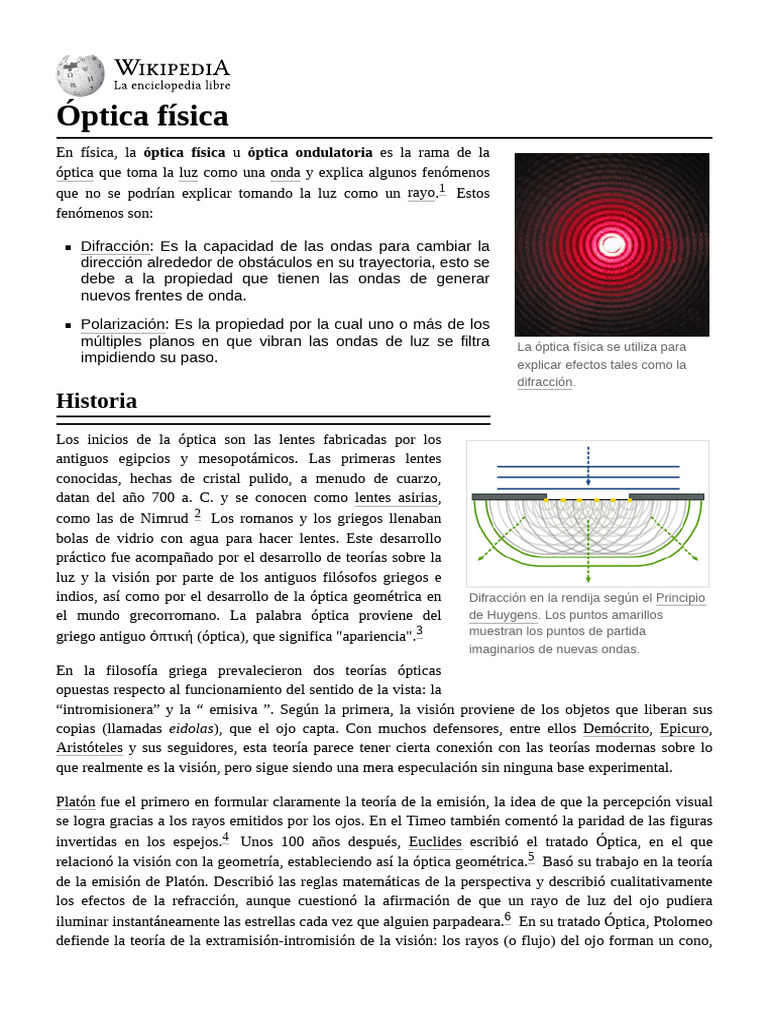Óptica Física | PDF | Olas | Oscilación