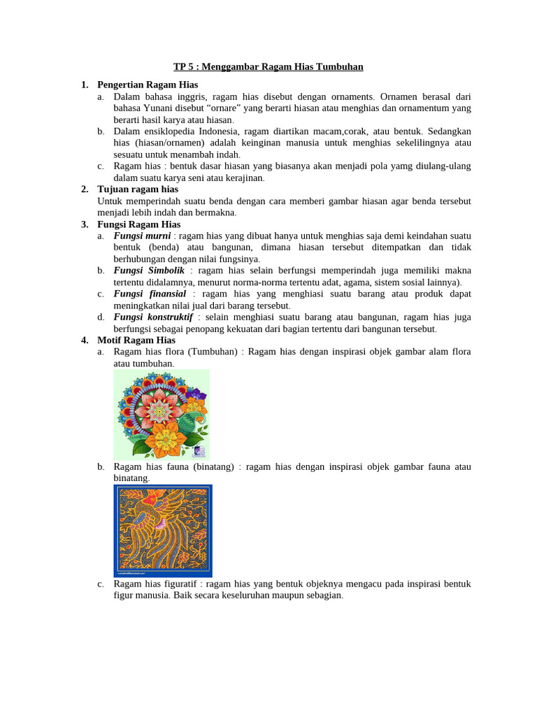 Fungsi dan Pola Ragam Hias Tumbuhan | PDF