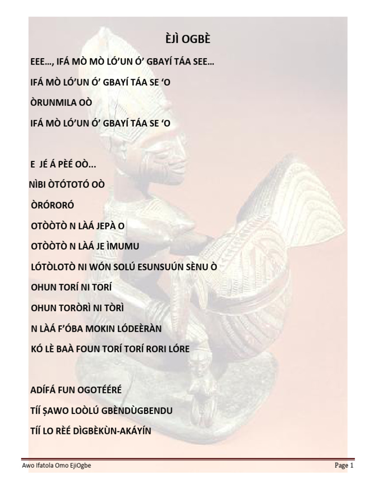 Eji Ogbe: Sabiduría de Ifá | PDF | Santeria | Espiritualidad