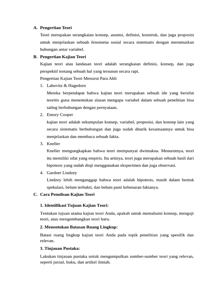 Kajian Teori dan Hipotesis Penelitian | PDF