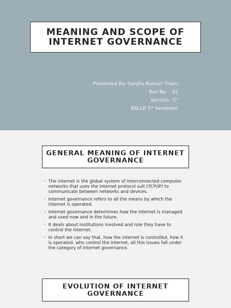 Meaning and Scope of Internet Governance | PDF | Internet Governance ...