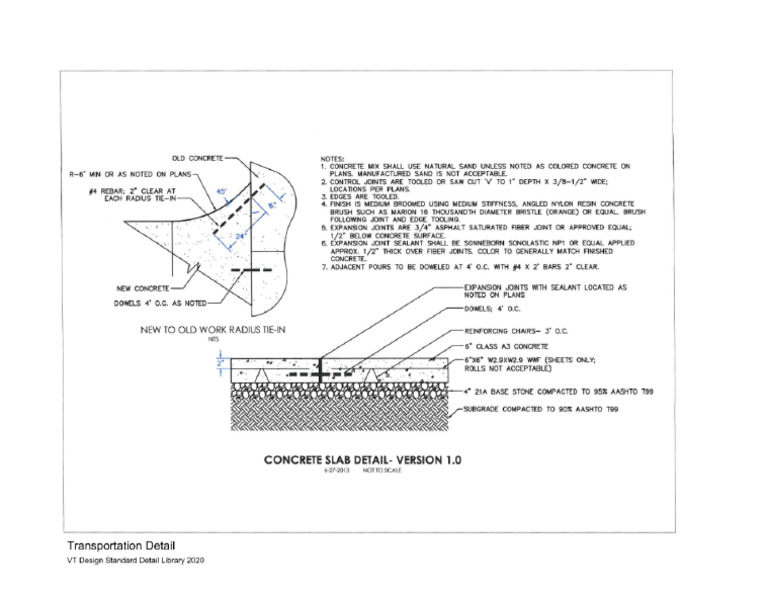 Sidewalk and Concrete Slab Detail | PDF
