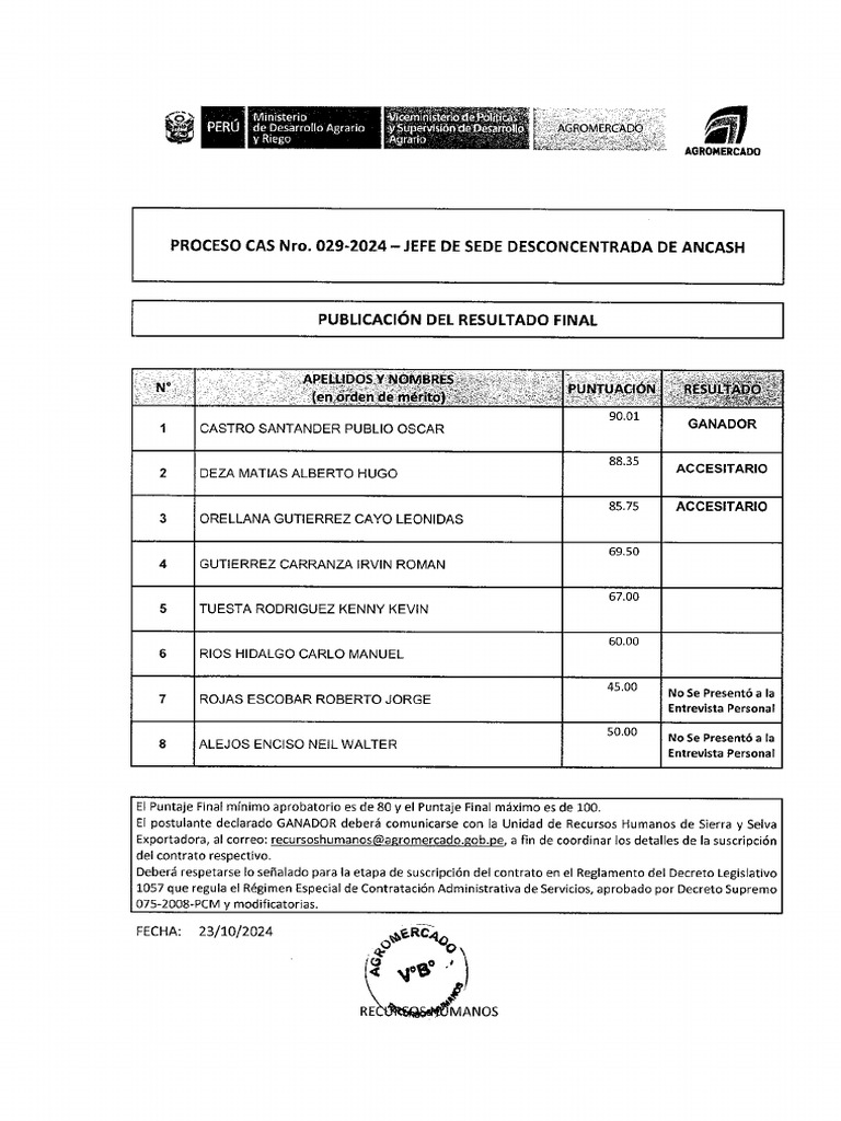 Cas 029 2024 Resultado Final | PDF