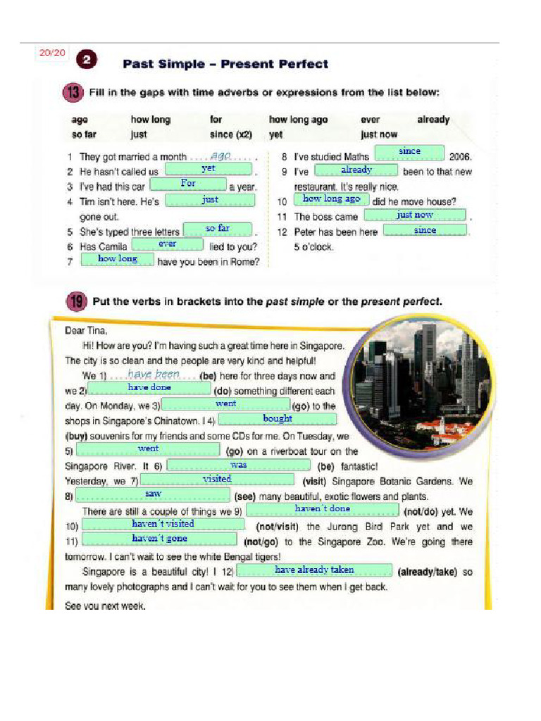Past Simple Present Perfect | PDF