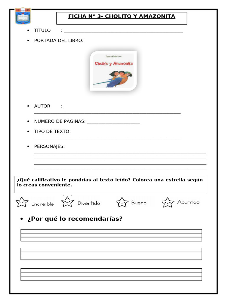 Ficha 3 - Cholito y Amazonita | PDF