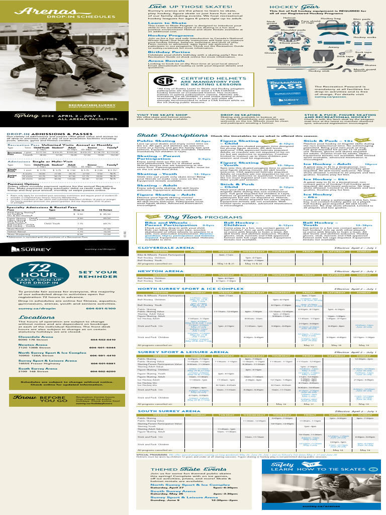 Spring 2024 Skatingschedule | PDF | Ice Hockey | Ice Sports