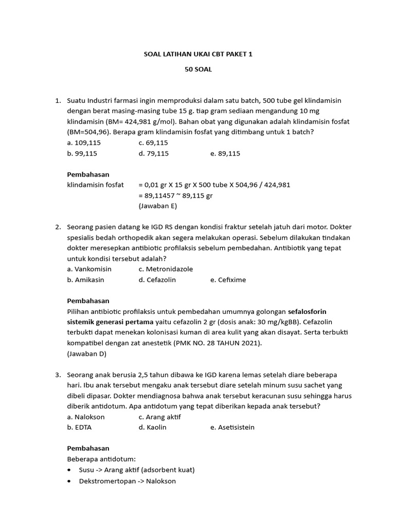 Paket 1 Soal Dan Pembahasan Ukai CBT | PDF