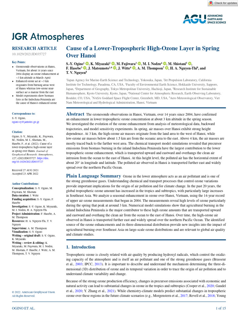 JGR Atmospheres - 2022 - Ogino - Cause of a Lower‐Tropospheric High ...