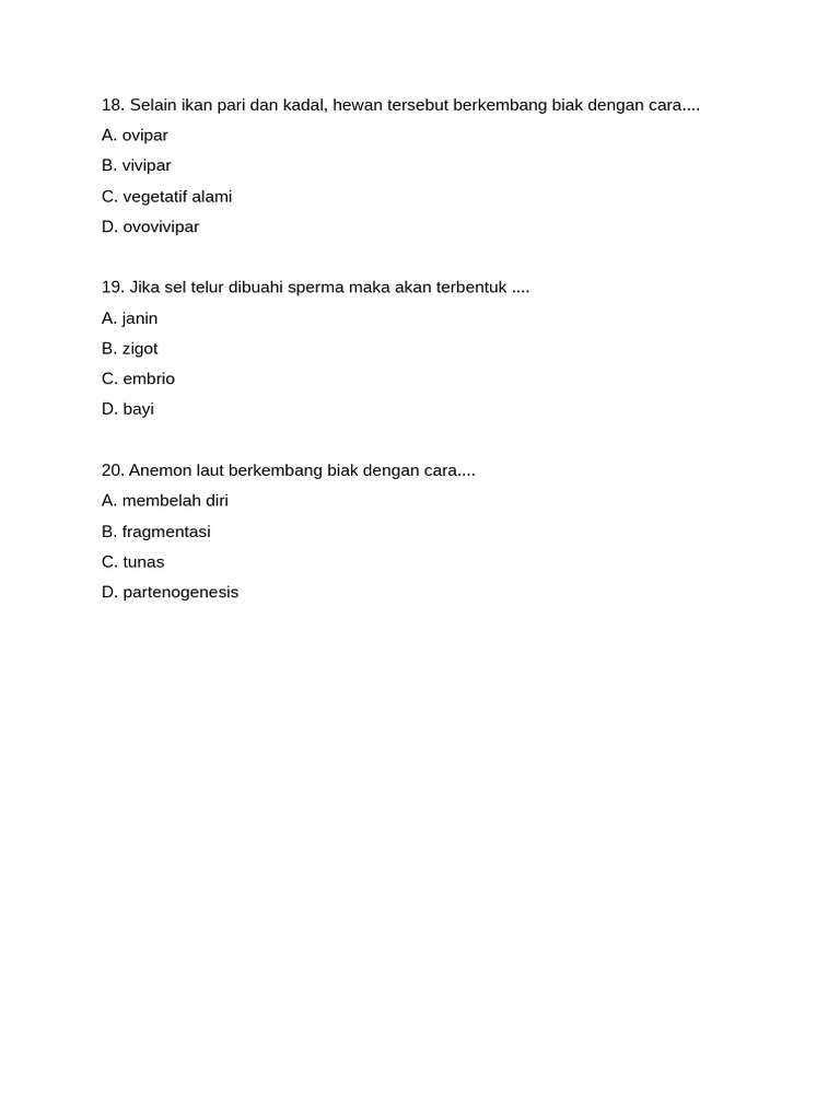 Metode Perkembangbiakan Hewan | PDF