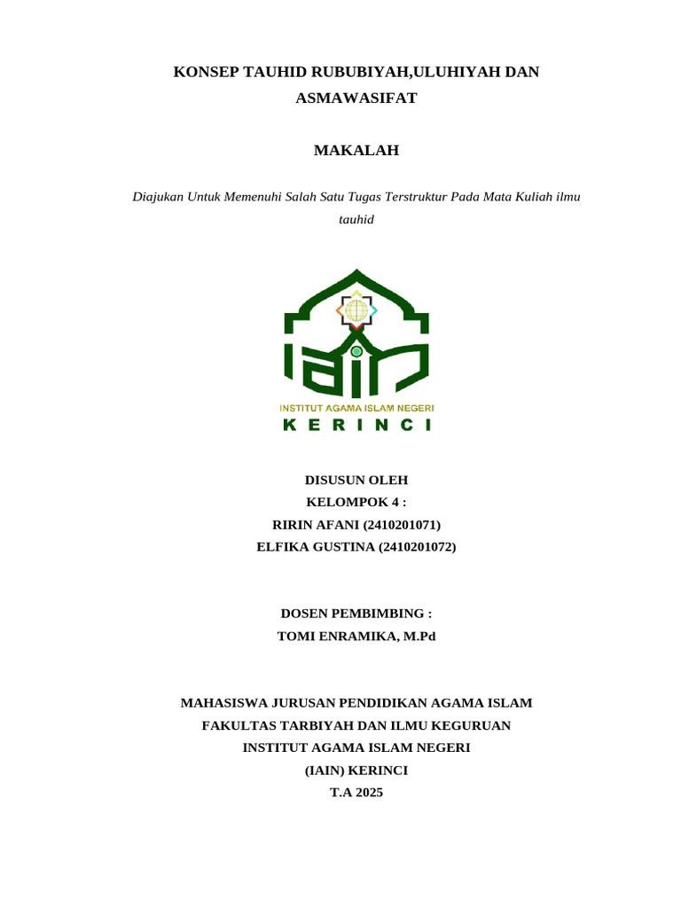 Konsep Tauhid: Rububiyah dan Uluhiyah | PDF