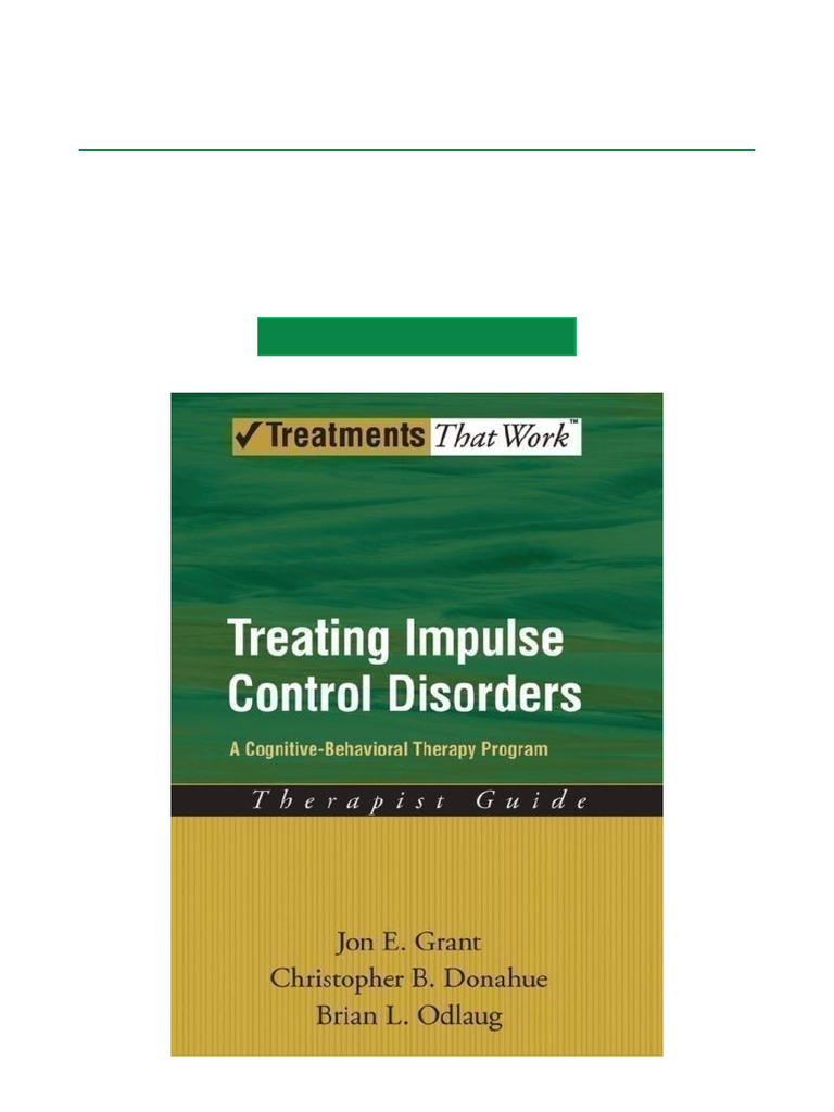 Treating Impulse Control Disorders A Cognitive Behavioral Therapy ...