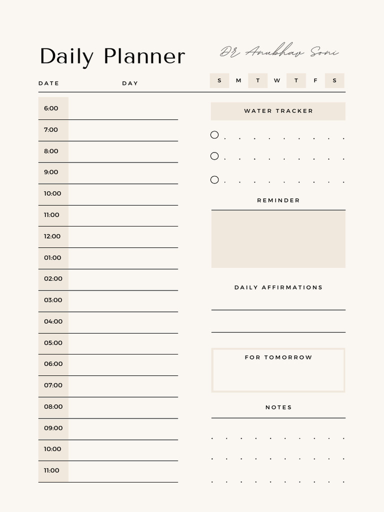 Beige Minimalist Daily Planner 20241010 125240 0000 | PDF