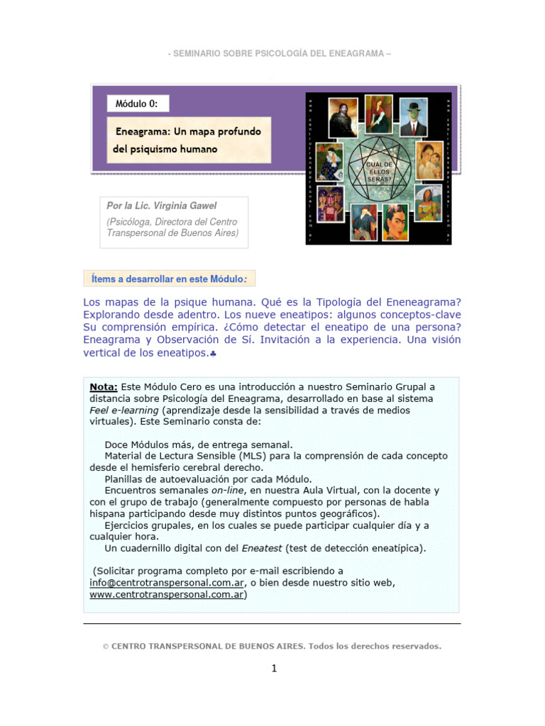 Introducción al Eneagrama y sus Tipos | PDF | Eneagrama de la ...