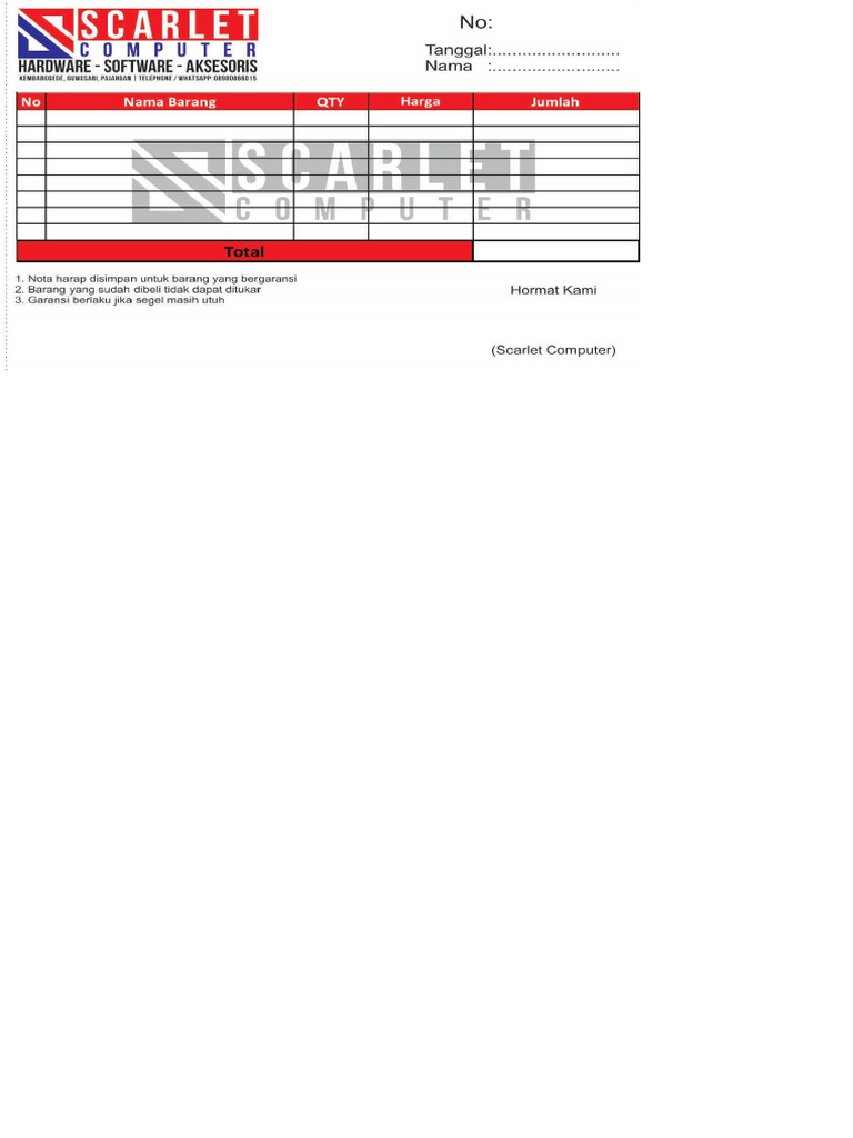 Nota Kosong Computer | PDF