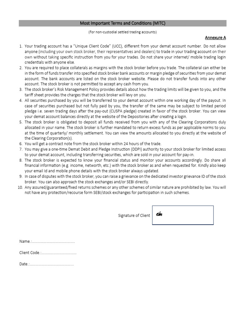 Most Important Terms and Conditions | PDF | Stocks | Securities (Finance)