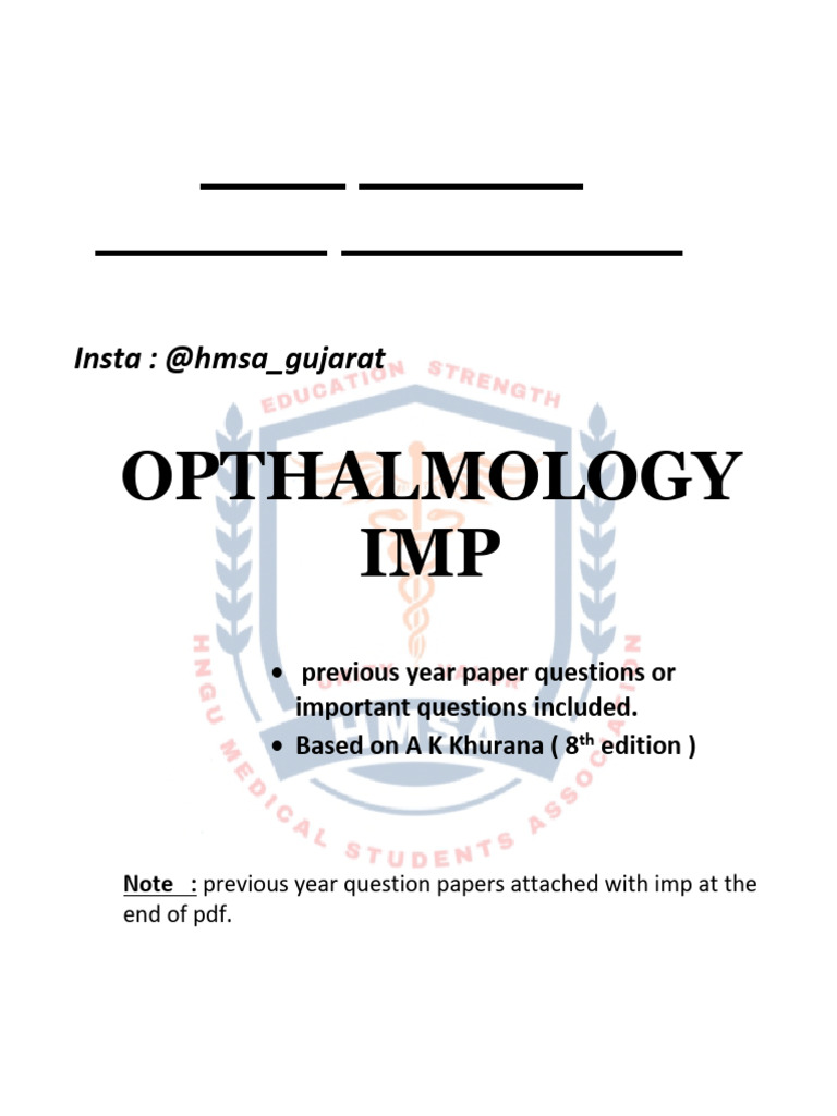 OPTHAL IMP_watermark (1) | PDF | Glaucoma | Diseases And Disorders