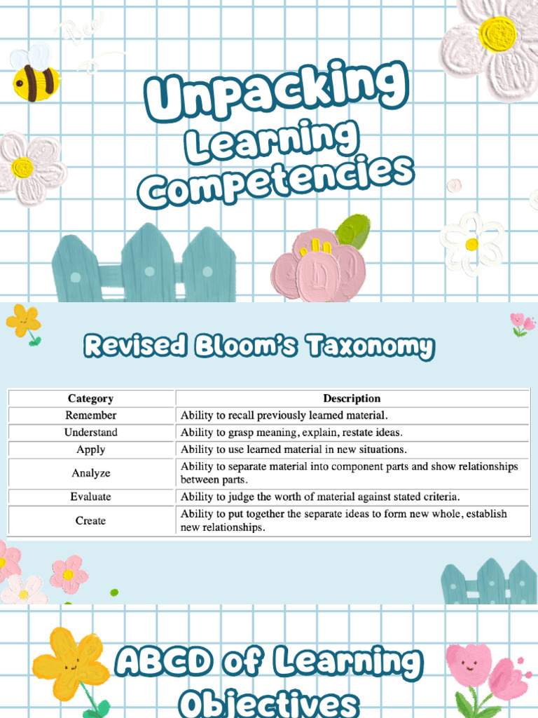 Unpacking Learning Competencies Guide | PDF | Learning | Curriculum