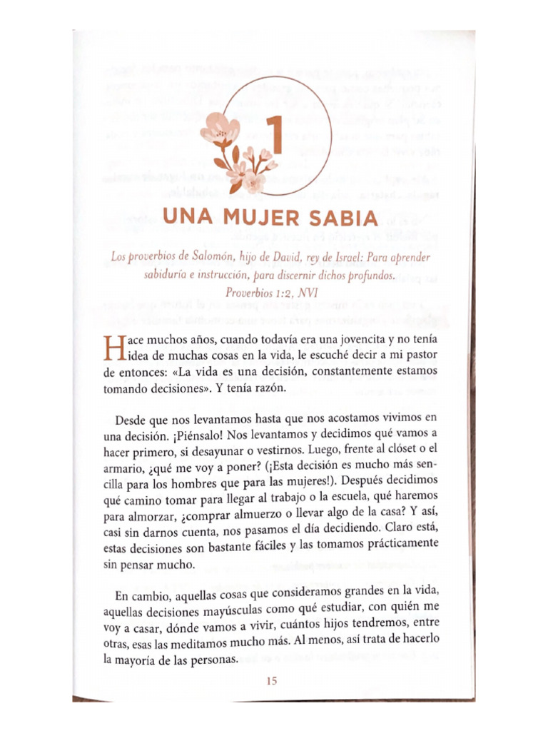UNA MUJER SABIA 1 Semana Devocional 2 | PDF