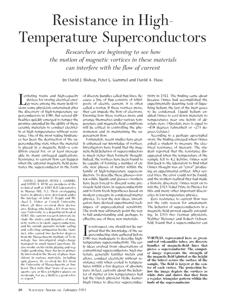 Resistance in High Temperatur Superconductors | PDF | Superconductivity ...