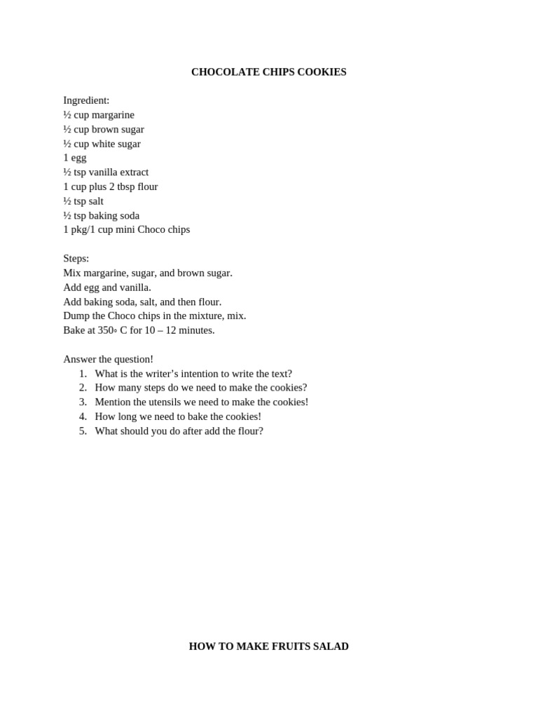 Text Soal Procedure | PDF