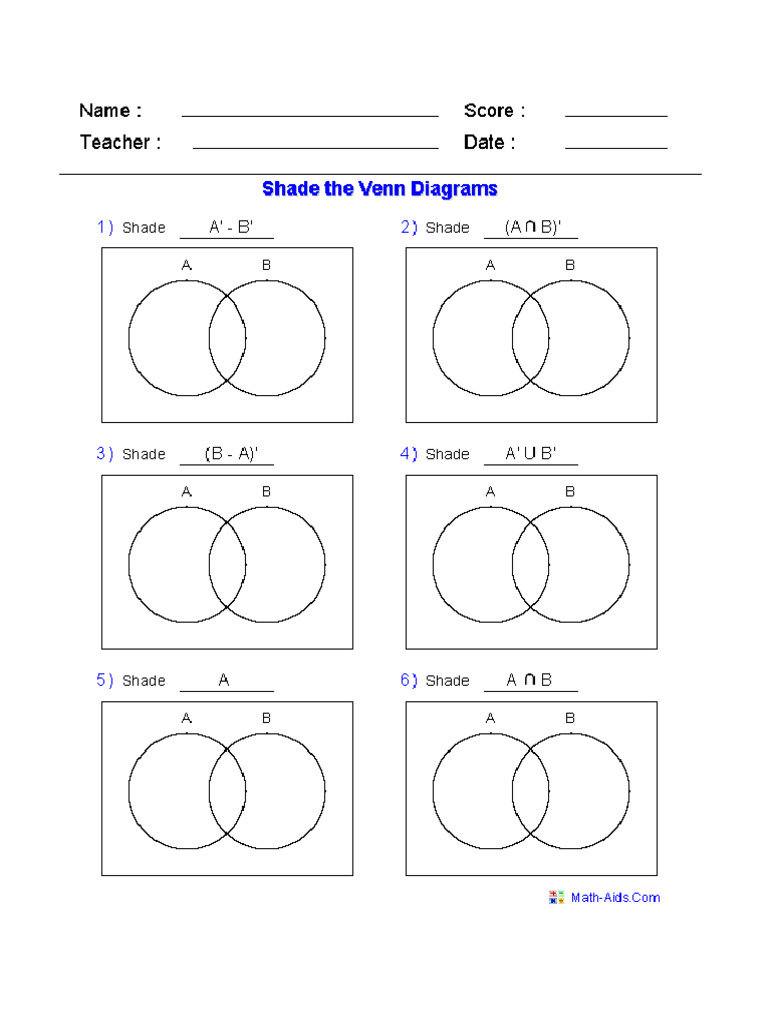 Venn Diagram Practice Problems | PDF