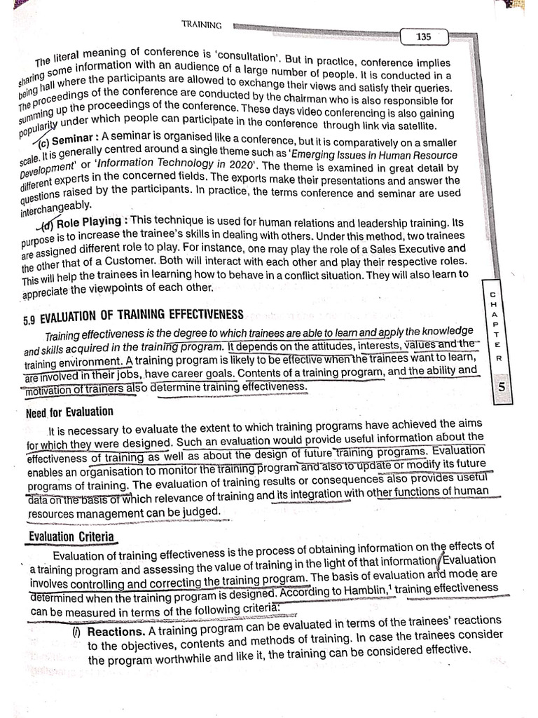 Evaluation of Training Effectiveness | PDF