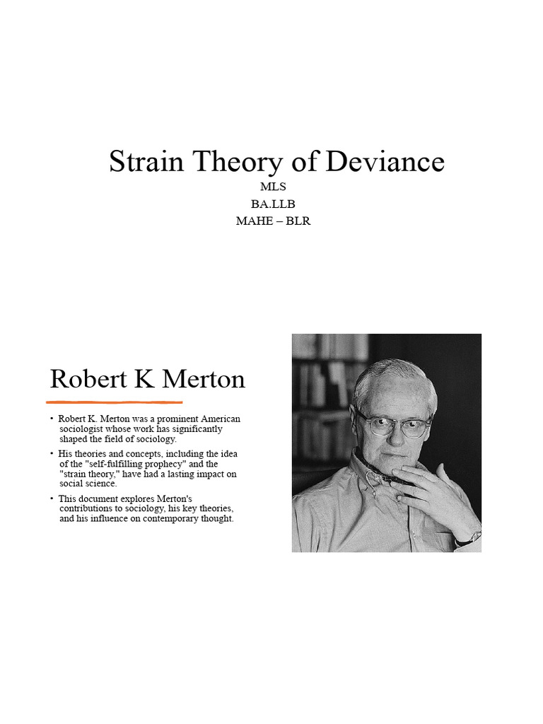 Strain Theory of Deviance | PDF | Deviance (Sociology) | Psychology