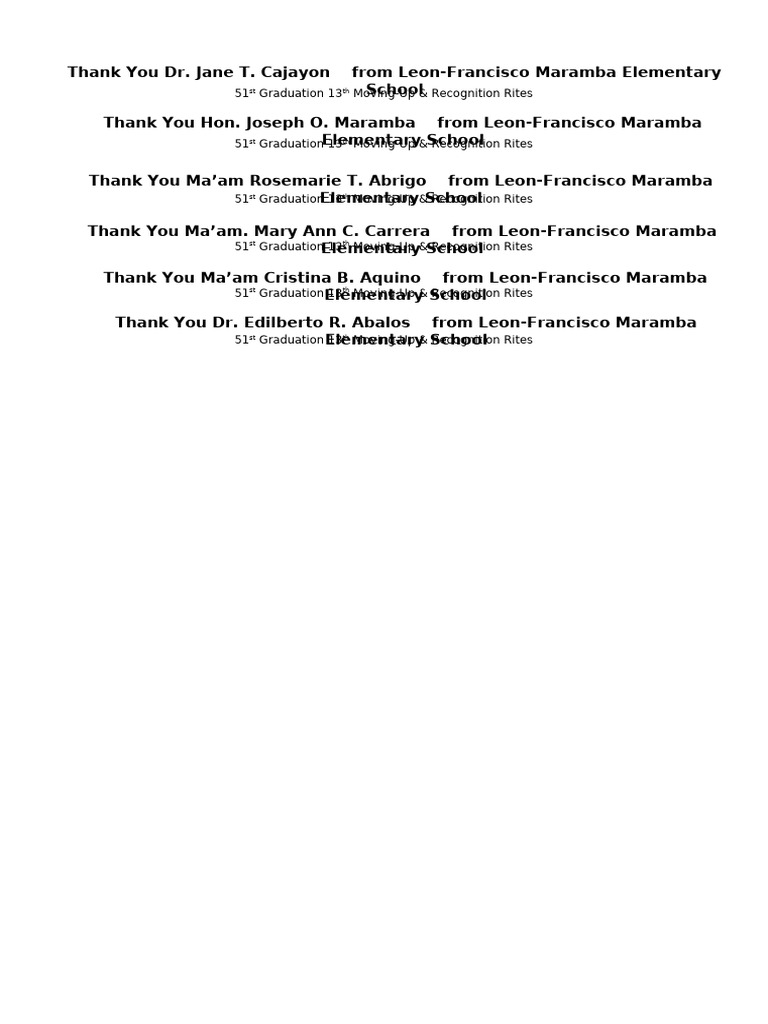 51st Graduation 13th Moving | PDF