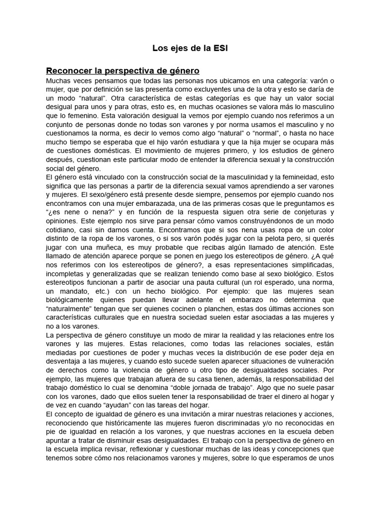 Eje de ESI | PDF | Mujer | Género