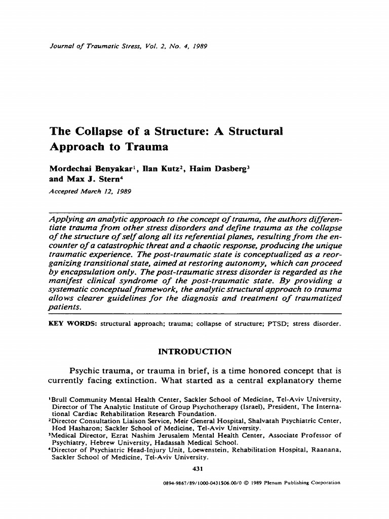 Structural Approach to Trauma Analysis | PDF | Psychological Trauma ...