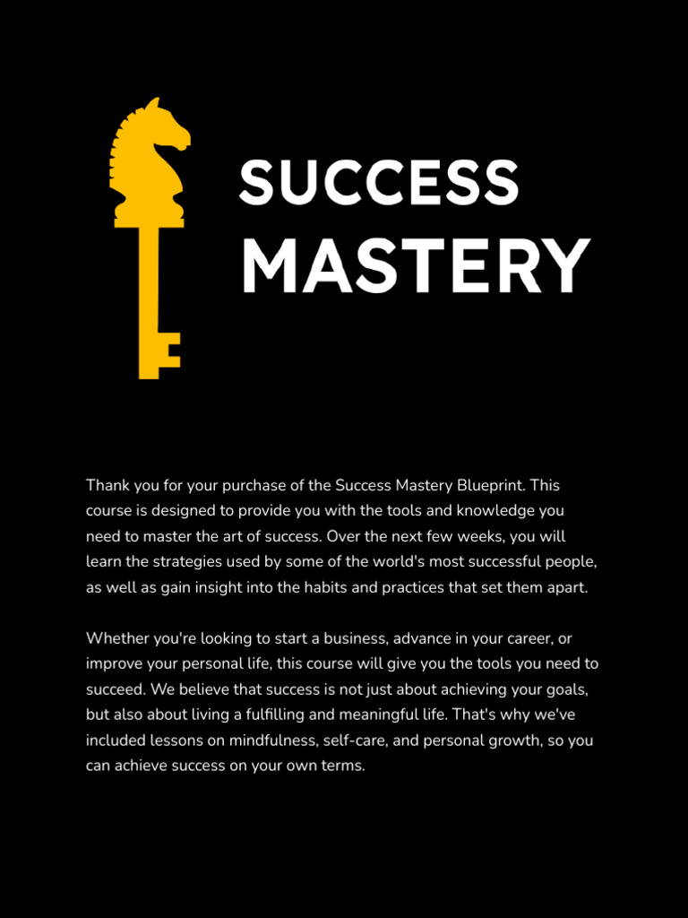 Success Mastery Blueprint | PDF | Investing | Debt