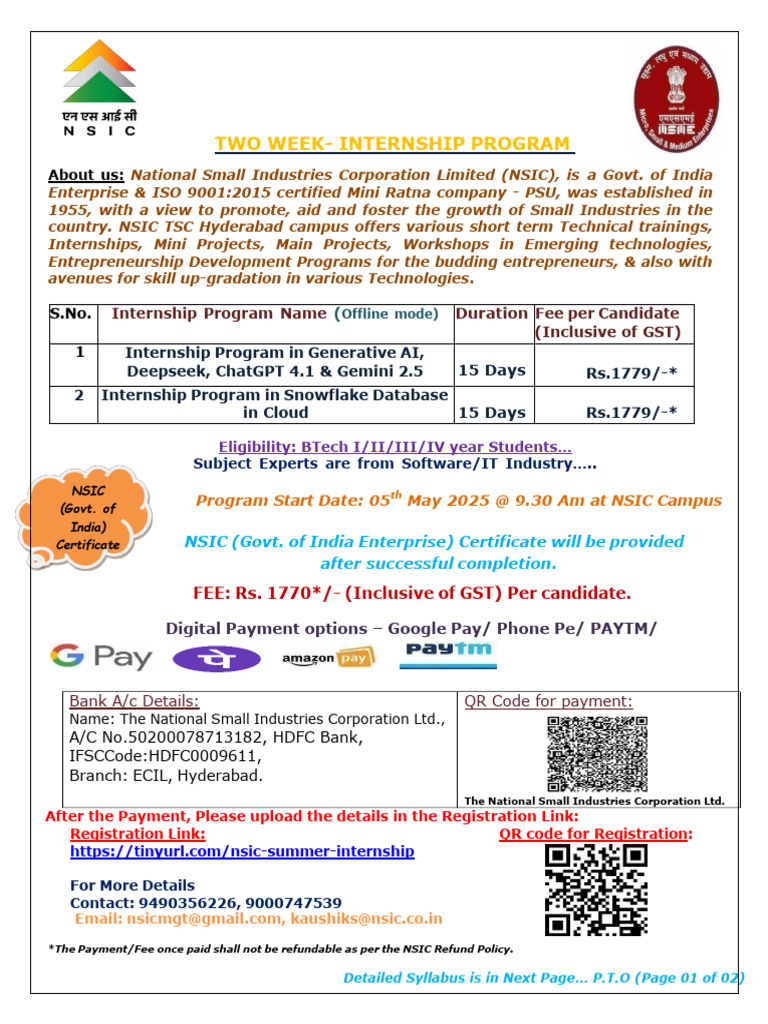 NSIC Summer Internship - 15 Days | PDF | Python (Programming Language) | Computing